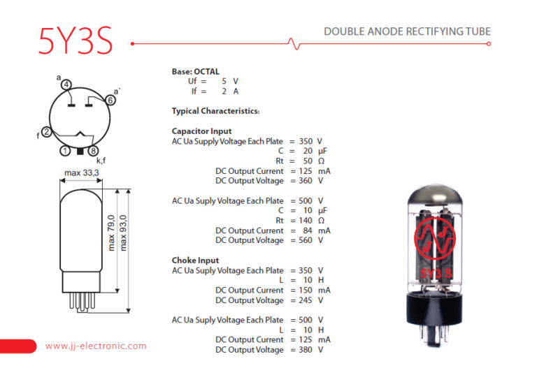 Rectifier Valve (Tube) JJ 5Y3 – Ampoule Audio